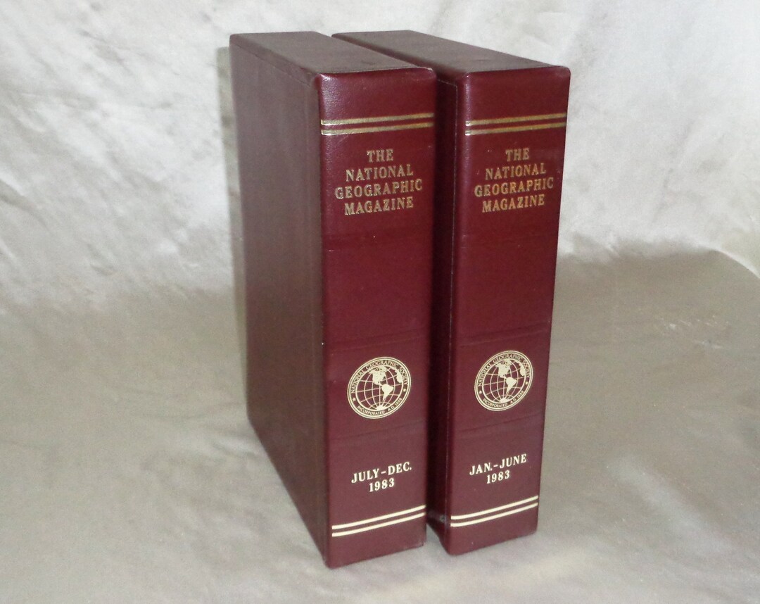 National Geographic 1983 Leatherette Slip Case With 12 Magazines - Etsy