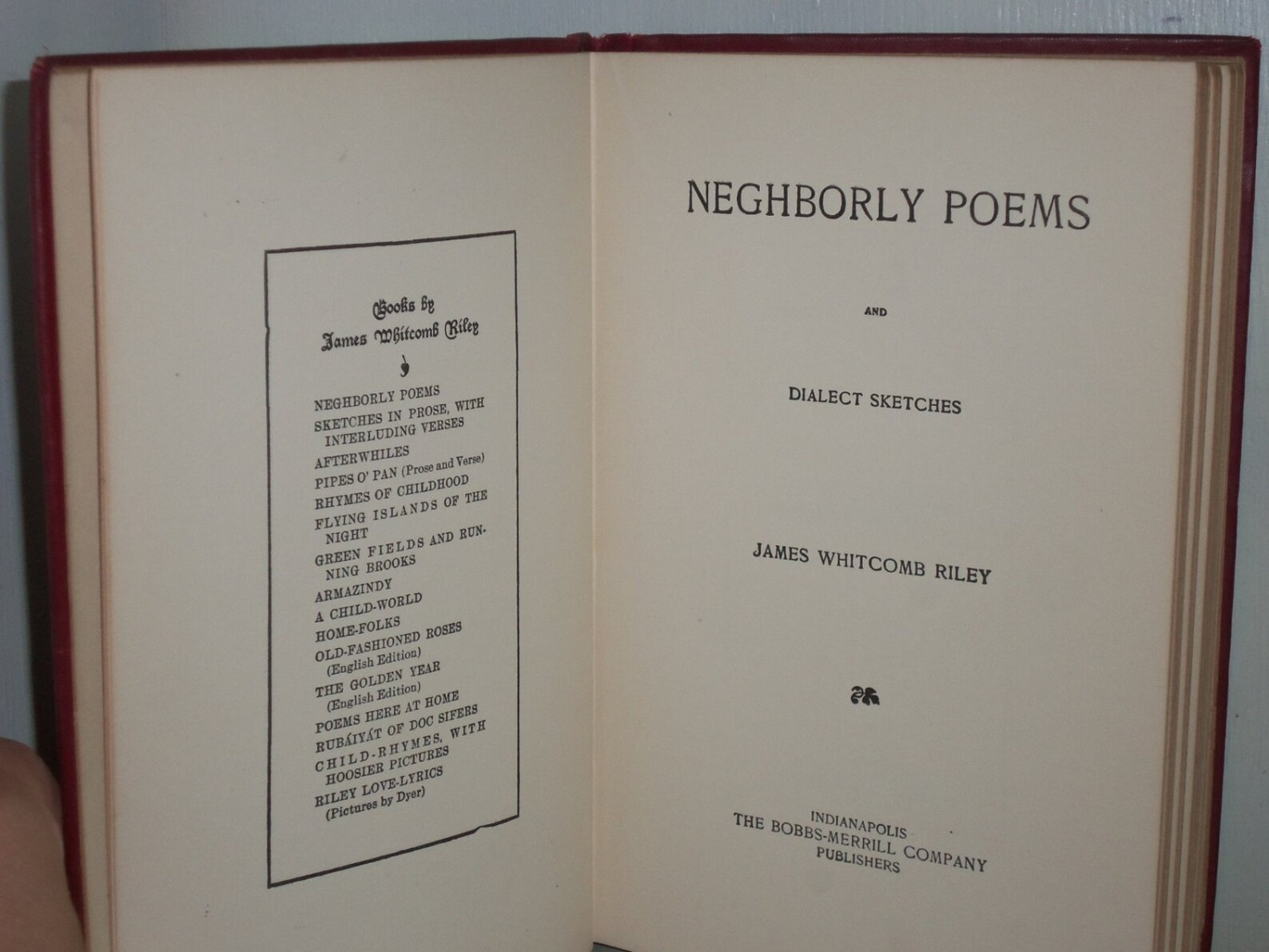 Neghborly Poems & Dialect Sketches 1897 by James Riley Whitcomb -bobbs ...