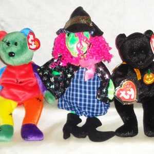 Ty Beanie Babies Halloween Scary Witch, Haunt, Frankenteddy, Creepers ...