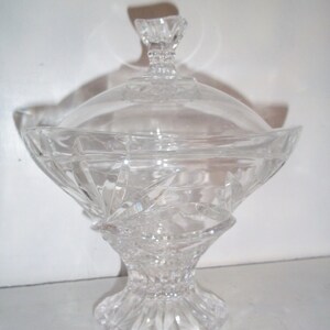 Beautiful Lead Crystal Covered Compote~ Starburst Pattern~ Not Signed ...