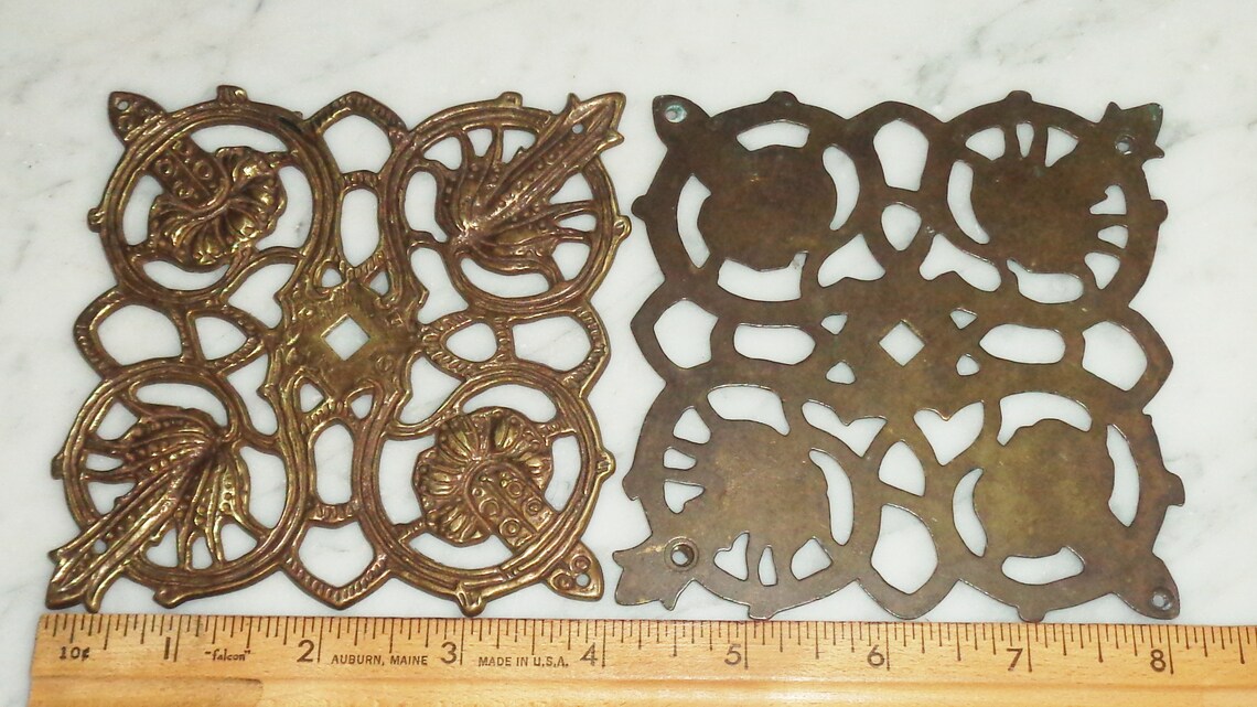 Decorative Cabinet Drawer Pull 4 Inch Square Back Plates Set - Etsy