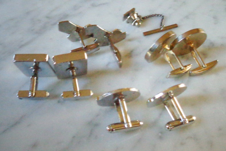 Swank and Other Cuff Links Tie Pin 4 Vintage Sets - Etsy