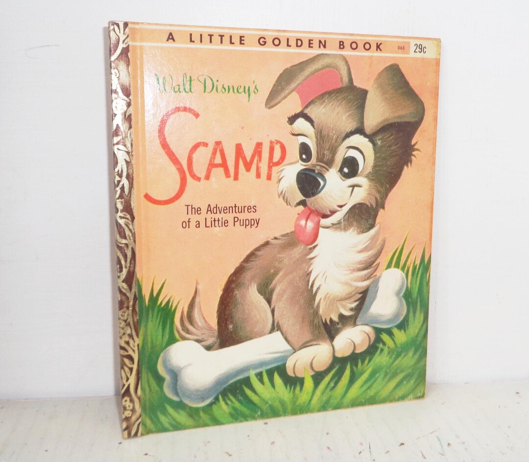 Walt Disneys Scamp Adventures of a Little Puppy Little Golden Book 29c ...