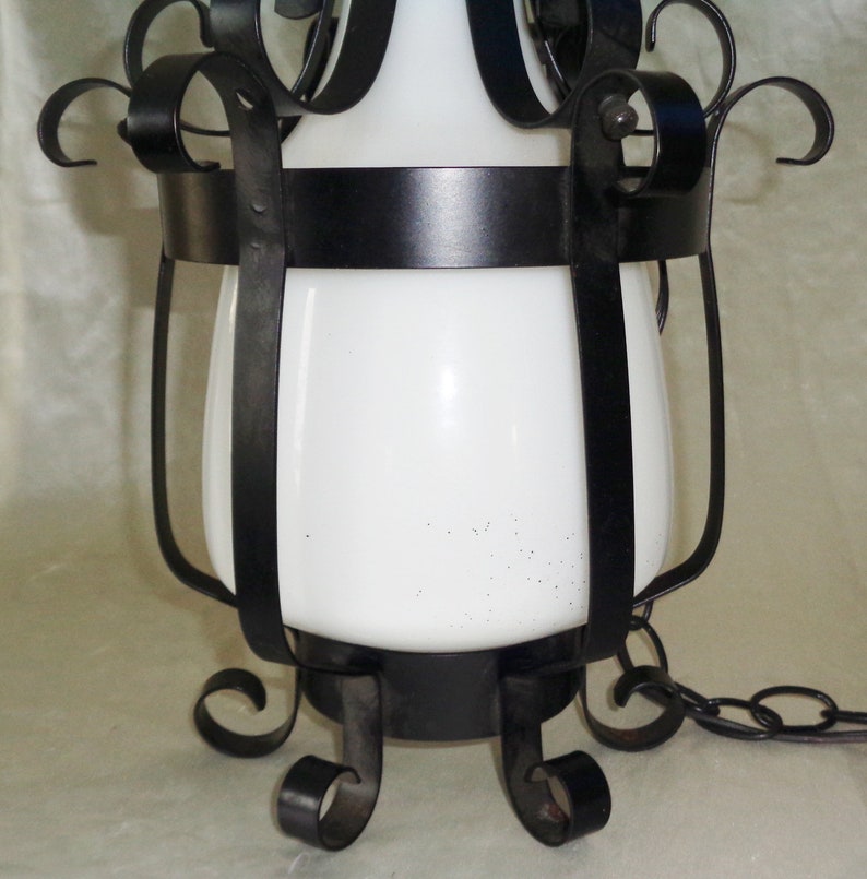 Virden Lighting Black Twisted Metal Lantern Glass Hanging Pendent Light ...