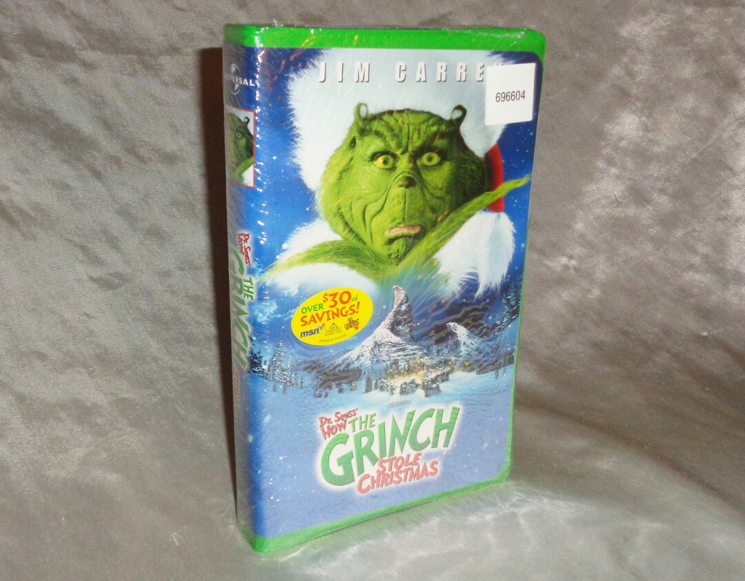 FACTORY SEALED Jim Carrey How the Grinch Stole Christmas VHS 2000 ...