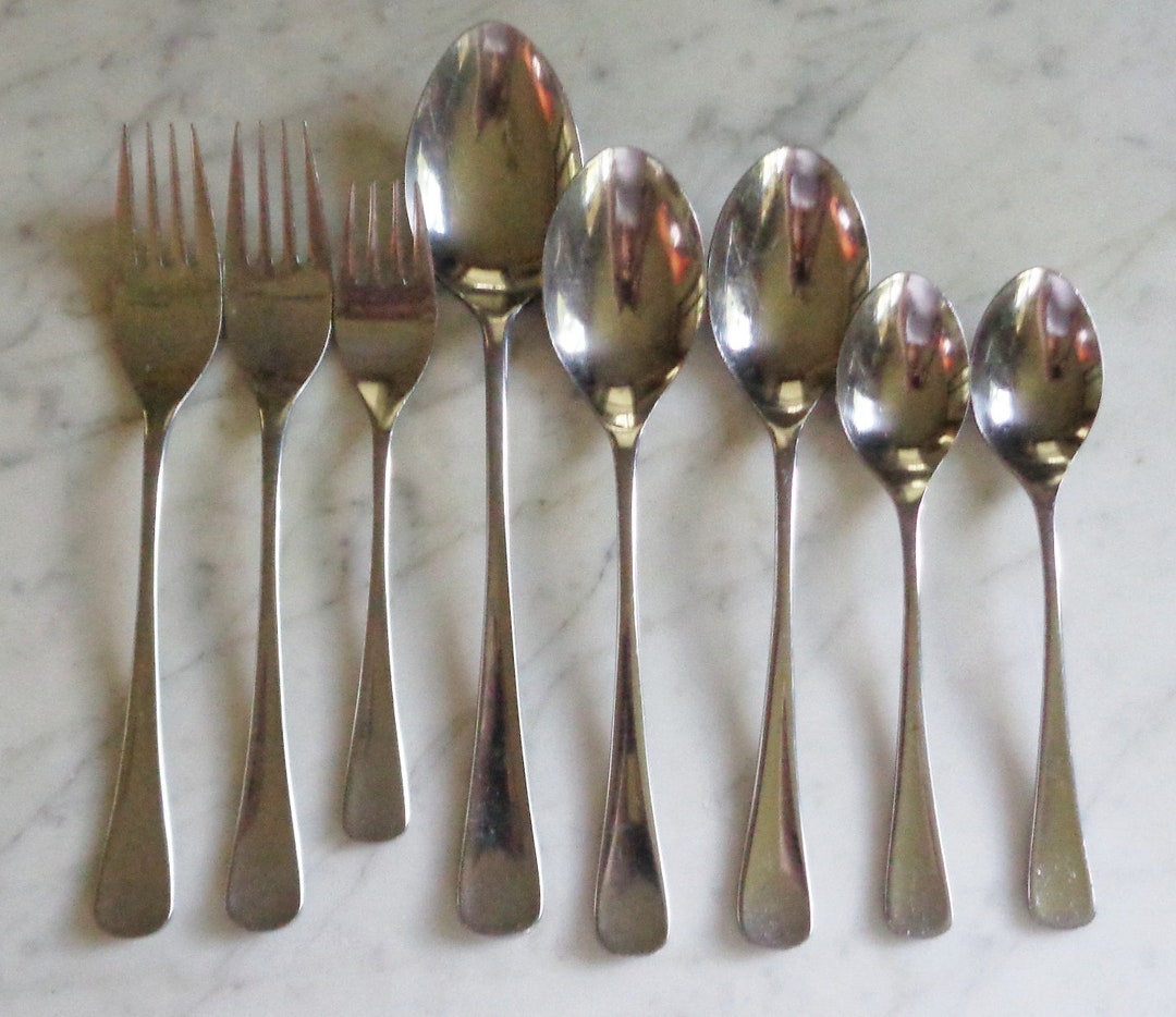 ERIK Towle Supreme Stainless Serving Spoon, Dinner, Dessert Forks ...