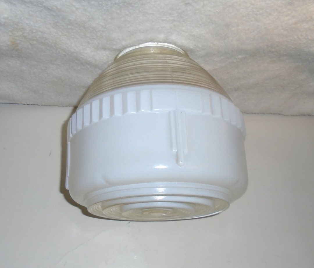 Bullseye Skyscraper Glass White & Clear Light Fixture Cover 8x8inch ...