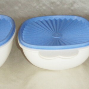 Tupperware Servalier Mixing Graduated Bowl SET White Bowls & Blue ...