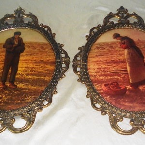The Angelus Jean Francois Millet Vintage Farmer Prints in Rounded Glass ...