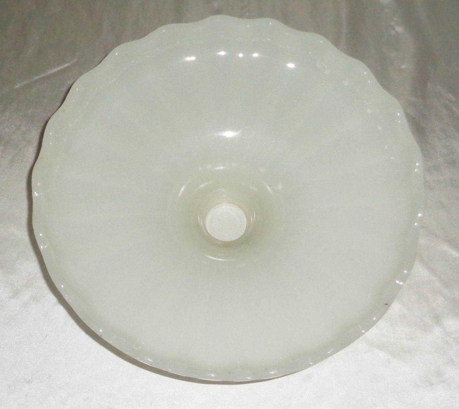 13 1/4" Clambroth Opaline Industrial Ribbed Glass Lamp Diffuser ...