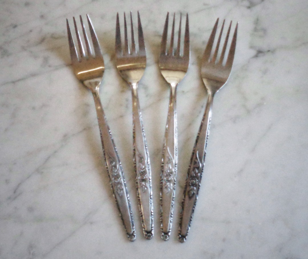 Rose Stainless Steel Japan 7 1/2 Inch Dinner Forks Set of 4 - Etsy