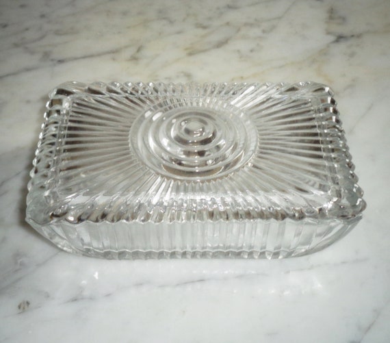 Clear Bullseye Ribbed Glass Pattern Cigarette Match Box Holder - Etsy