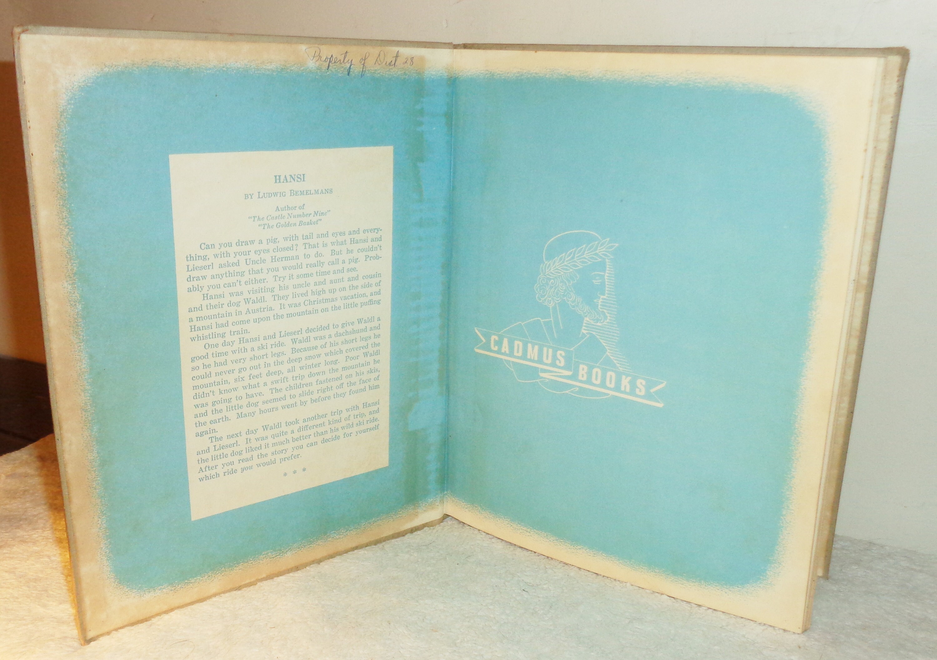 Ludwig Bemelmans Cadmus Books HANSI 1934 HC First Story by - Etsy Canada