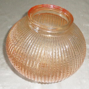 Iridescent Orange Ribbed Glass Replacement Ball Orb Globe Light Cover ...
