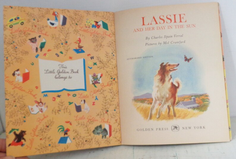 Lassie and Her Day in the Sun Little Golden Book 29c #518 1958 "d ...