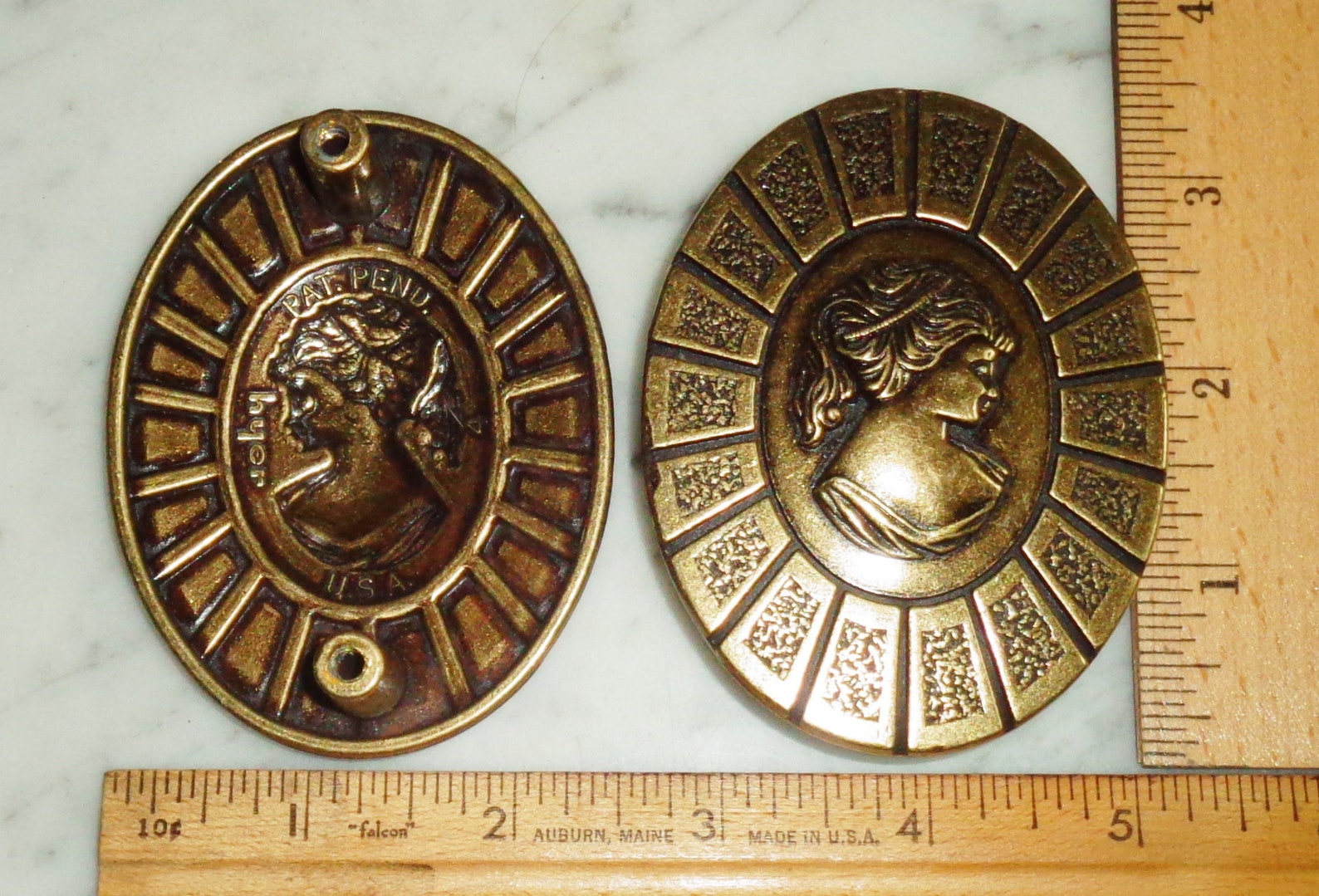 HYER Brass CAMEO Cabinet Drawer Pull Handles, 3 1/4 Inch Set of 2 ...