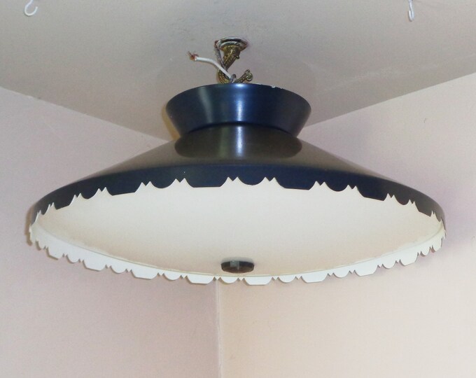Atomic Saucer Light Fixture W 4 Bulb Electric Vintage Mid Century ...