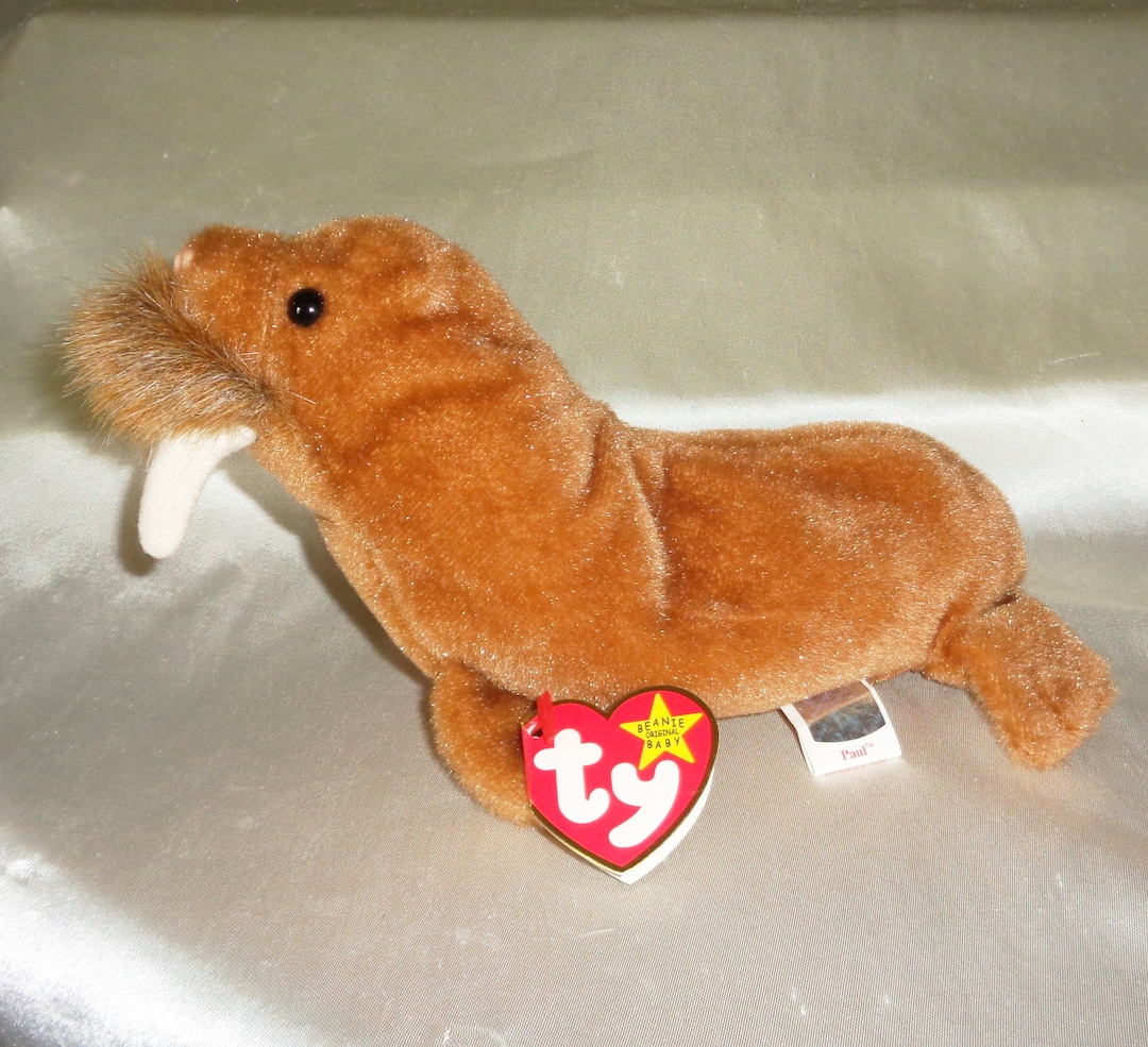 1999 Ty Beanie Babies Paul the Walrus February 23 1999 W Error Tags PE ...