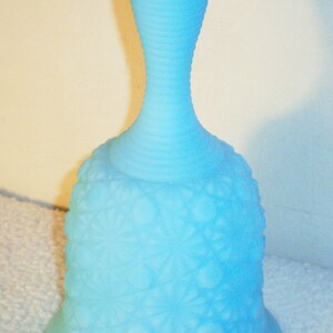 Fenton Baby Blue Daisy & Button Pattern Dinner Bell, Vintage Glassware ...