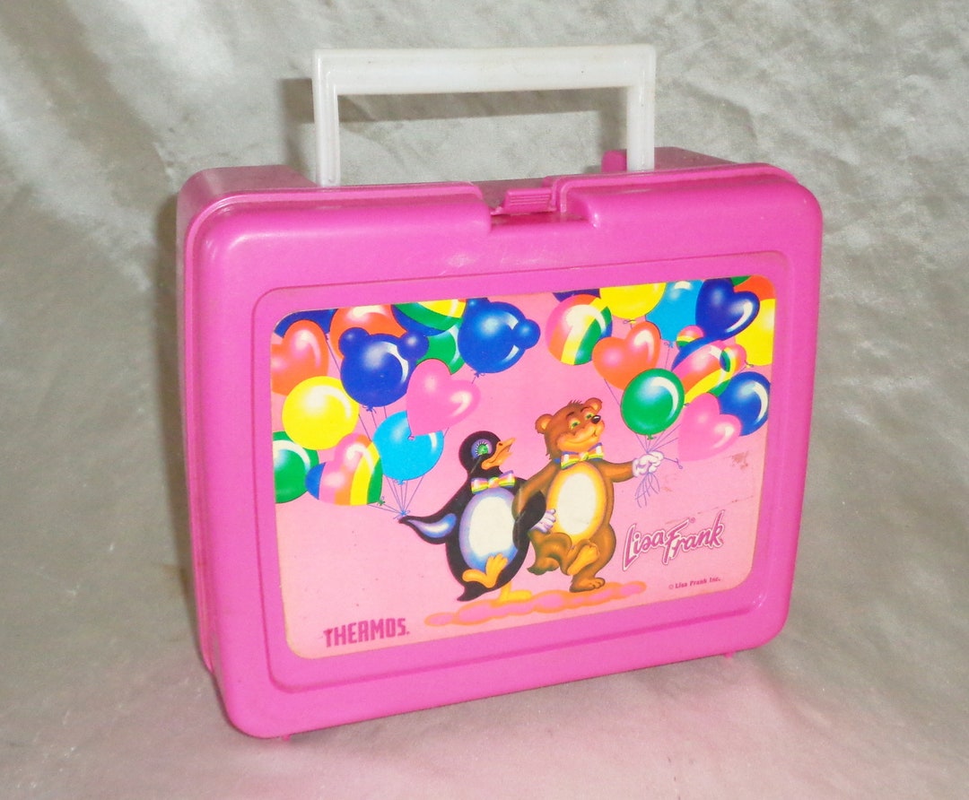 Lisa Frank Lunch Box Thermos Rainbow Penguin and Bear, Vintage - Etsy