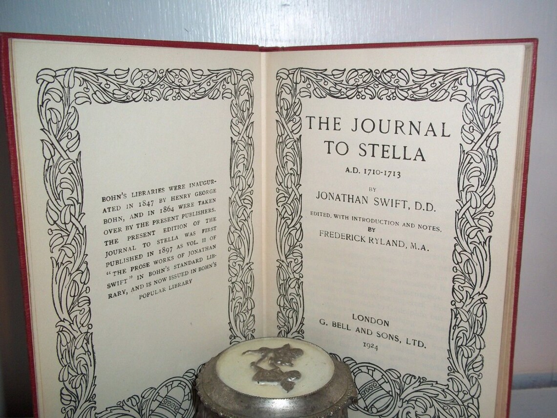 C1924 the Journal to Stella AD 1710-1713 by Jonathan Swift - Etsy