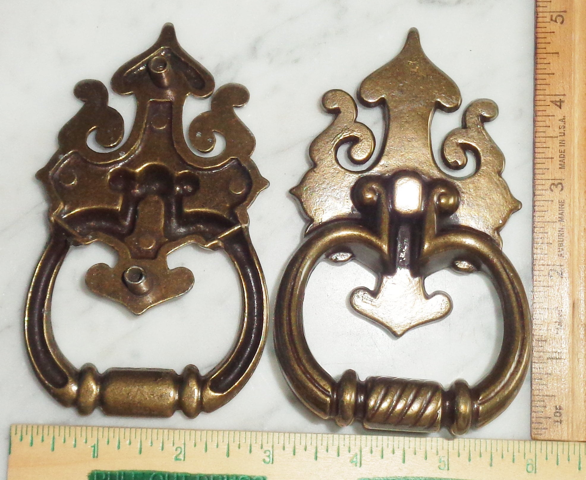 National Lock Co Spade Tip Colonial Carriage House Drop Ring Bail ...