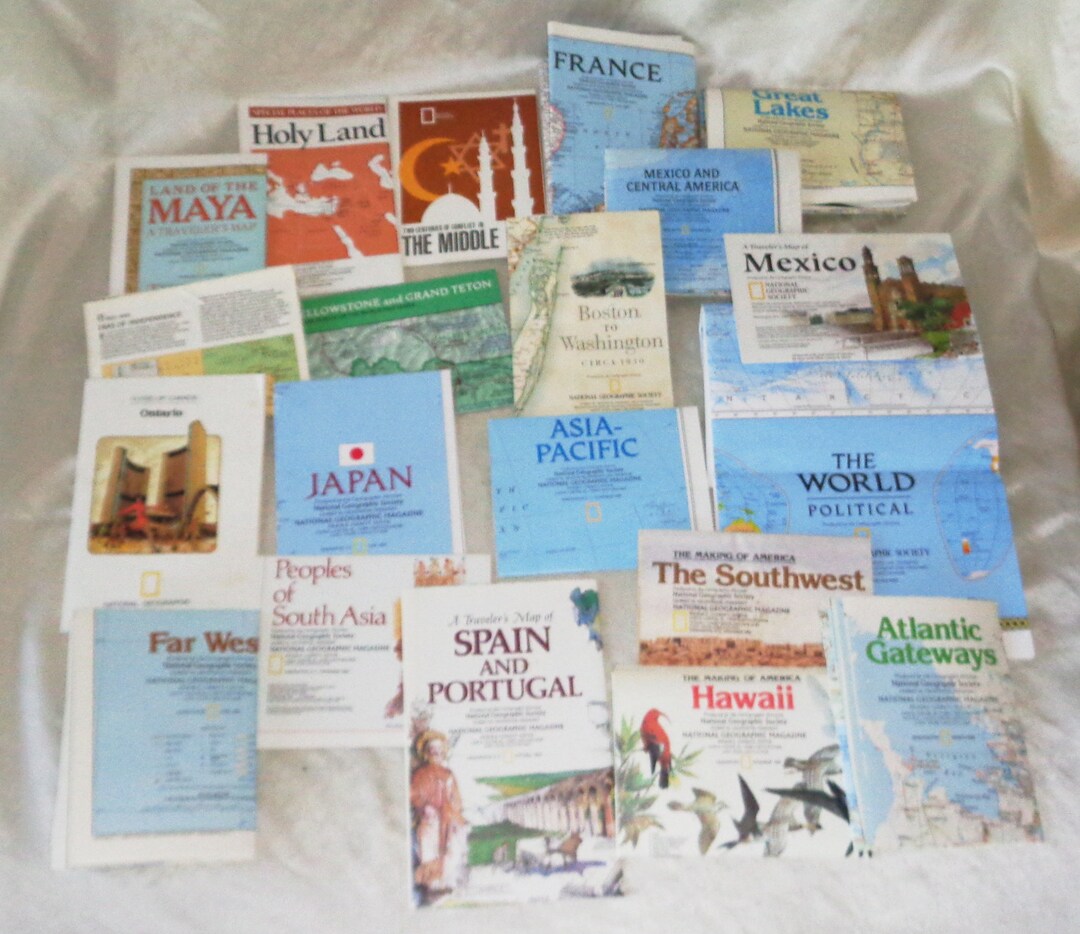 National Geographic 20 Map Inserts - Etsy