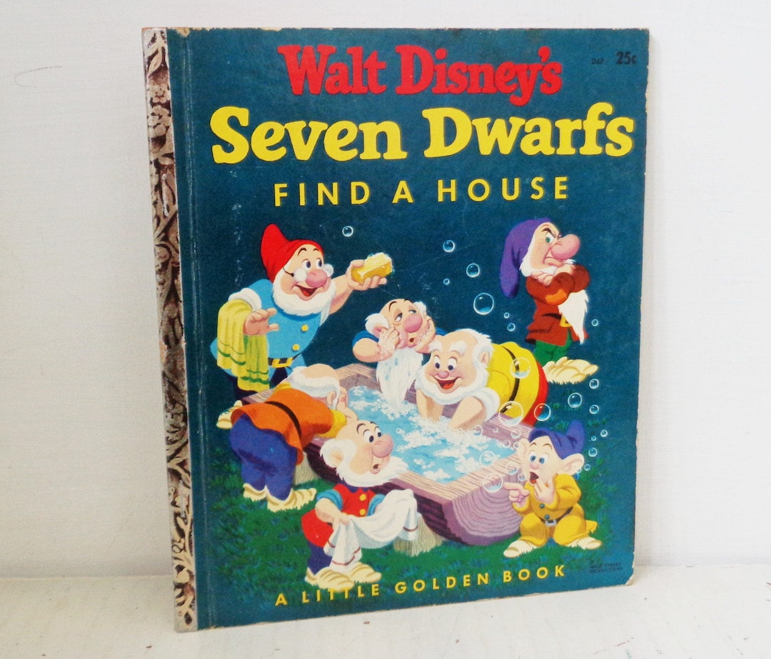 Walt Disney's Seven Dwarfs Find A House Little Golden Book 25c 1952 # ...