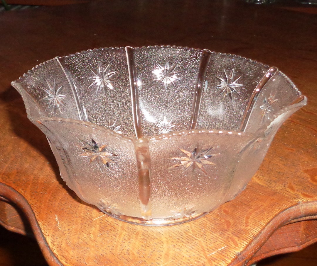Antique Star Glass Gas Lamp Light Diffuser Shade W 3 7/8 Inch Fitter ...