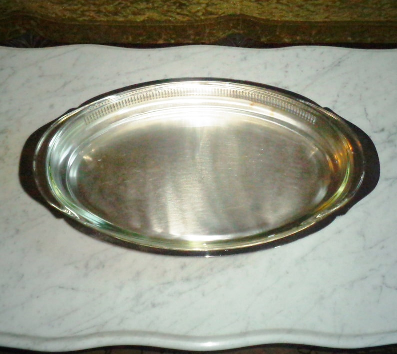 Pilgrim Silver Plate P546 Pyrex 3 Qt 1233 B17 Oven Roaster Serving ...