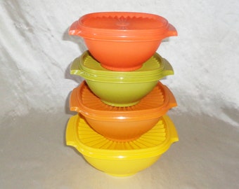 8pc Retro Vintage Tupperware Harvest Servalier Mixing / Nesting ...