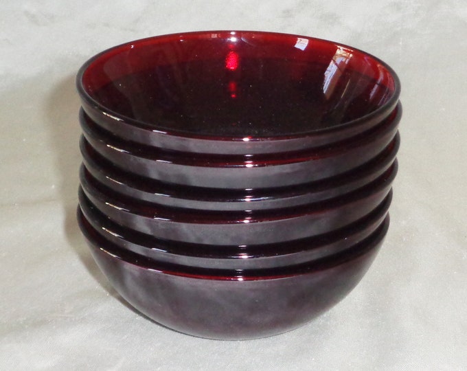 Anchor Hocking Royal Ruby Red 4 5/8 Inch Set of 6 Fruit Bowls - Etsy