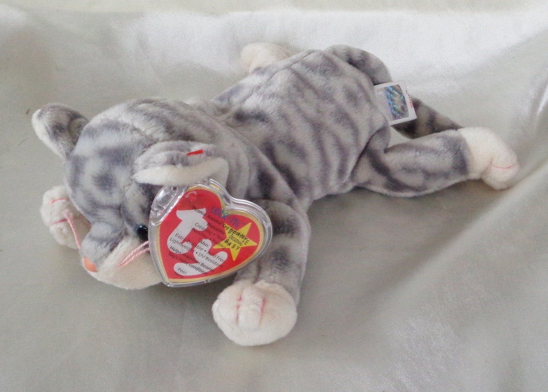 1999 Ty Beanie Babies Silver Cat Birthday February 11, 1999 W Error ...