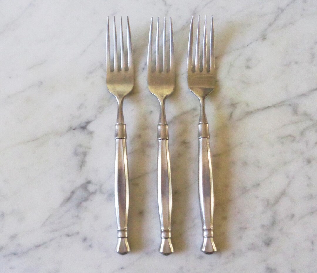Oneida Cube Stainless Act II Satin Set of 3 Dinner Forks (8 1/8 Inch ...