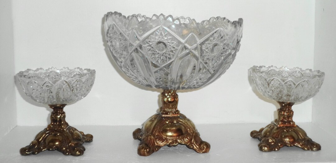 Imperial Pinwheel Centerpiece Compote & Candle Holder Set - Applied ...