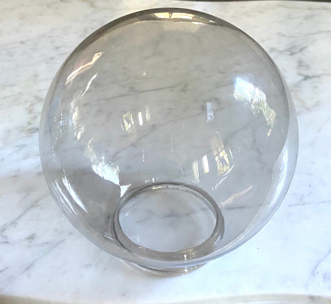 6" Shinny Smoke Color Glass Ball Orb Globe Vintage Mid Century ...