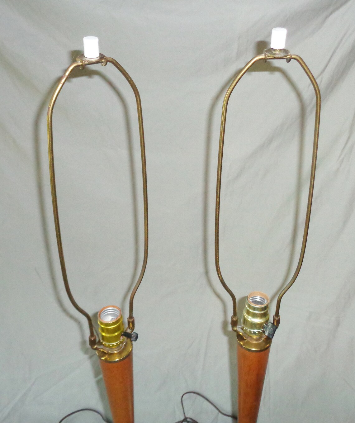 Laurel Table Lamps Brass Rosewood Wood Eames Era Set of 2 - Etsy