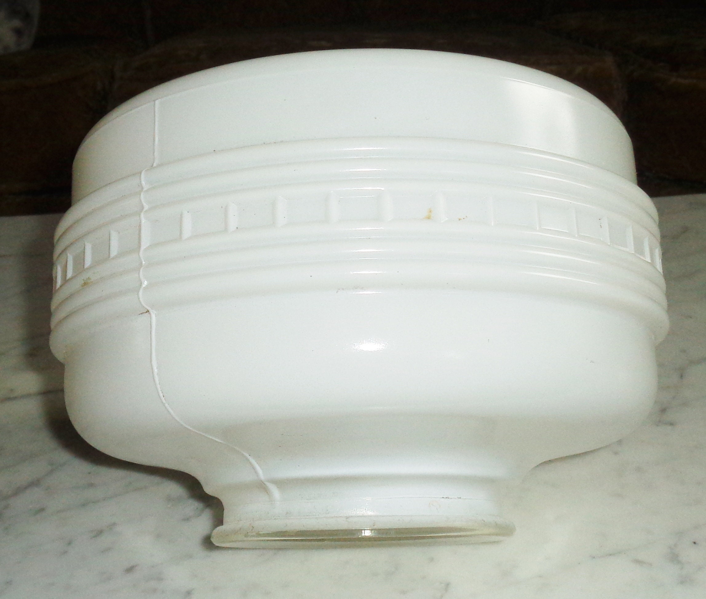 Bullseye Skyscraper Glass Light Fixture Cover Shade 8x6 1/4inch Vintage ...