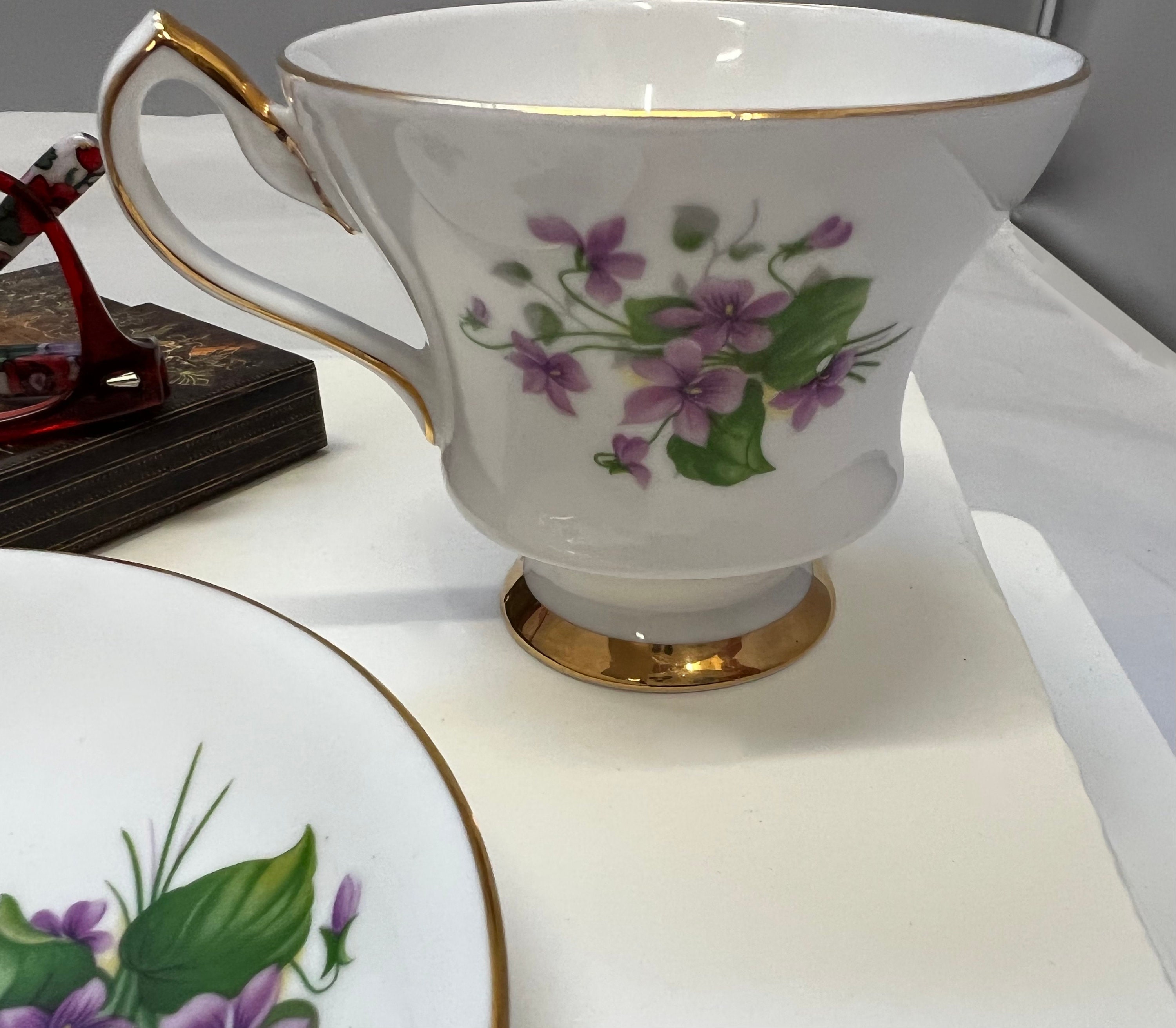 Society Fine Bone China Made in England-violet Flower Tea Cup and ...
