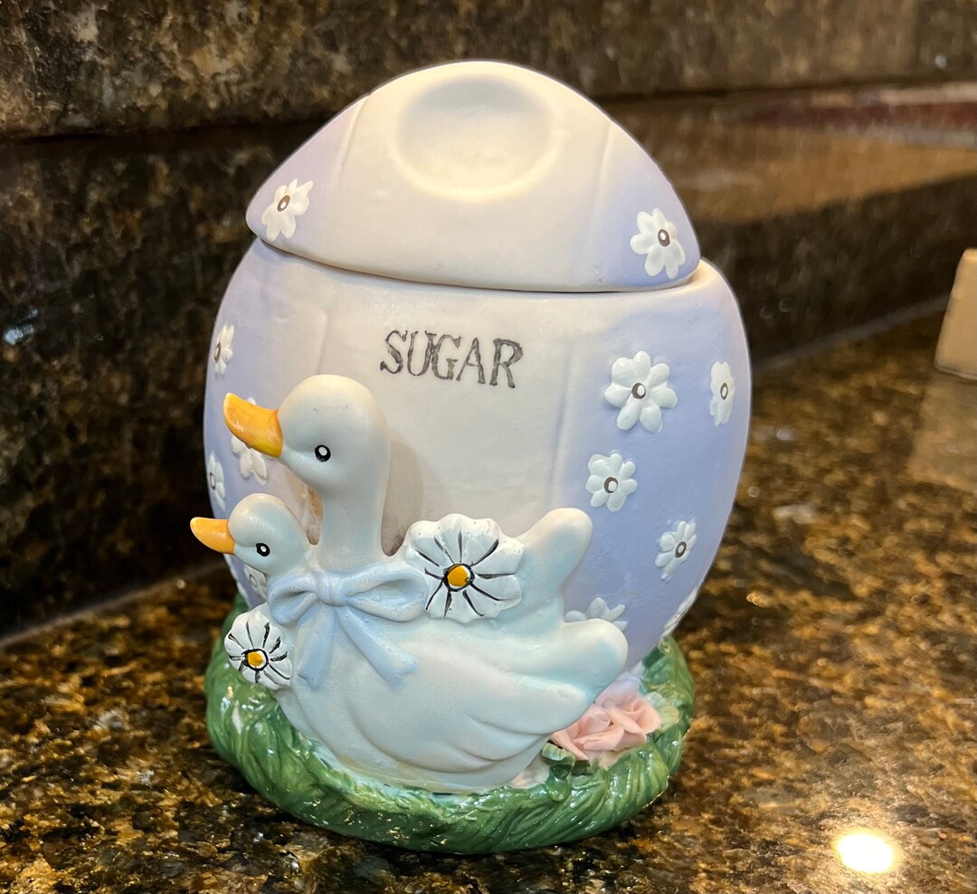 Mama Duck and Baby Duck Sugar Bowl, Vintage Cute Ceramic Bowl With ...