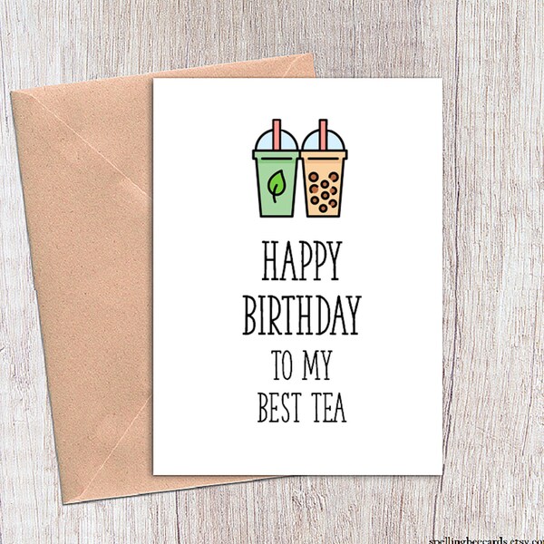 Green Tea Pun Card - Etsy