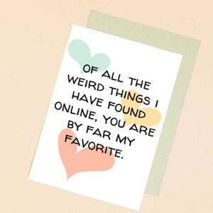 Love Anniversary Card Met Online Dating Card Tinder Hinge - Etsy