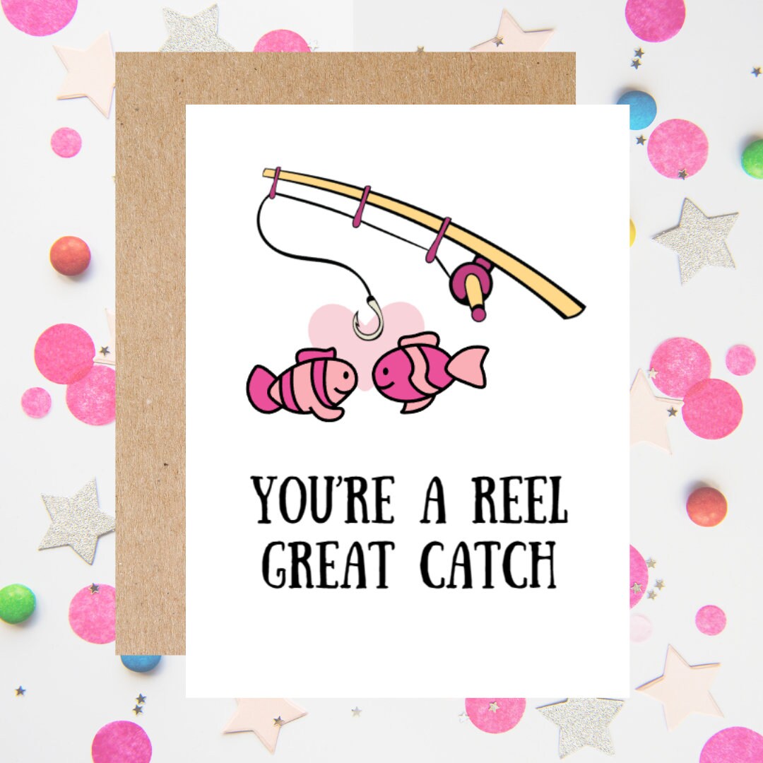 Fishing Pun Funny Valentine's Day or Anniversary Love Pun Card for ...