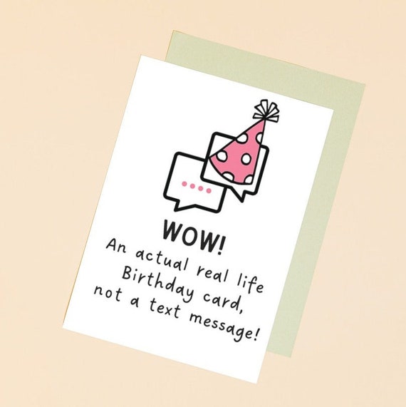 Not a Text Message Birthday Card Funny Sarcastic Birthday - Etsy