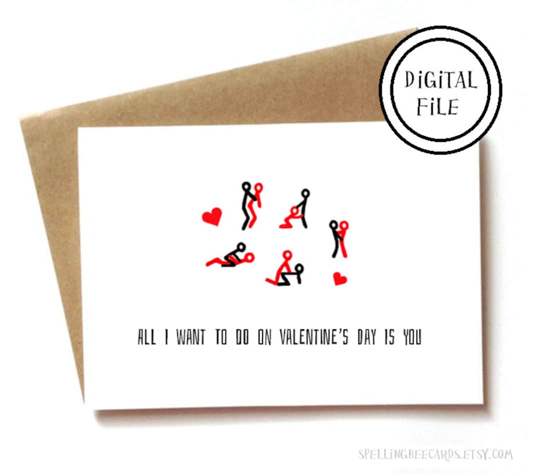 Valentine's Day Printable Instant Download Digital PDF Last Minute Card ...