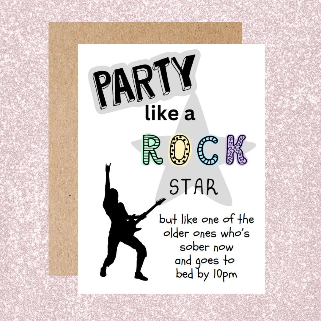 Funny Rock Star Birthday Card for Him - Etsy