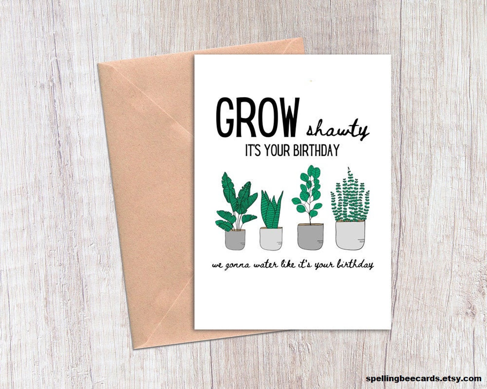 Plant Birthday Card, Plant Lady, Plant Lover, Funny 90's Kid Birthday ...
