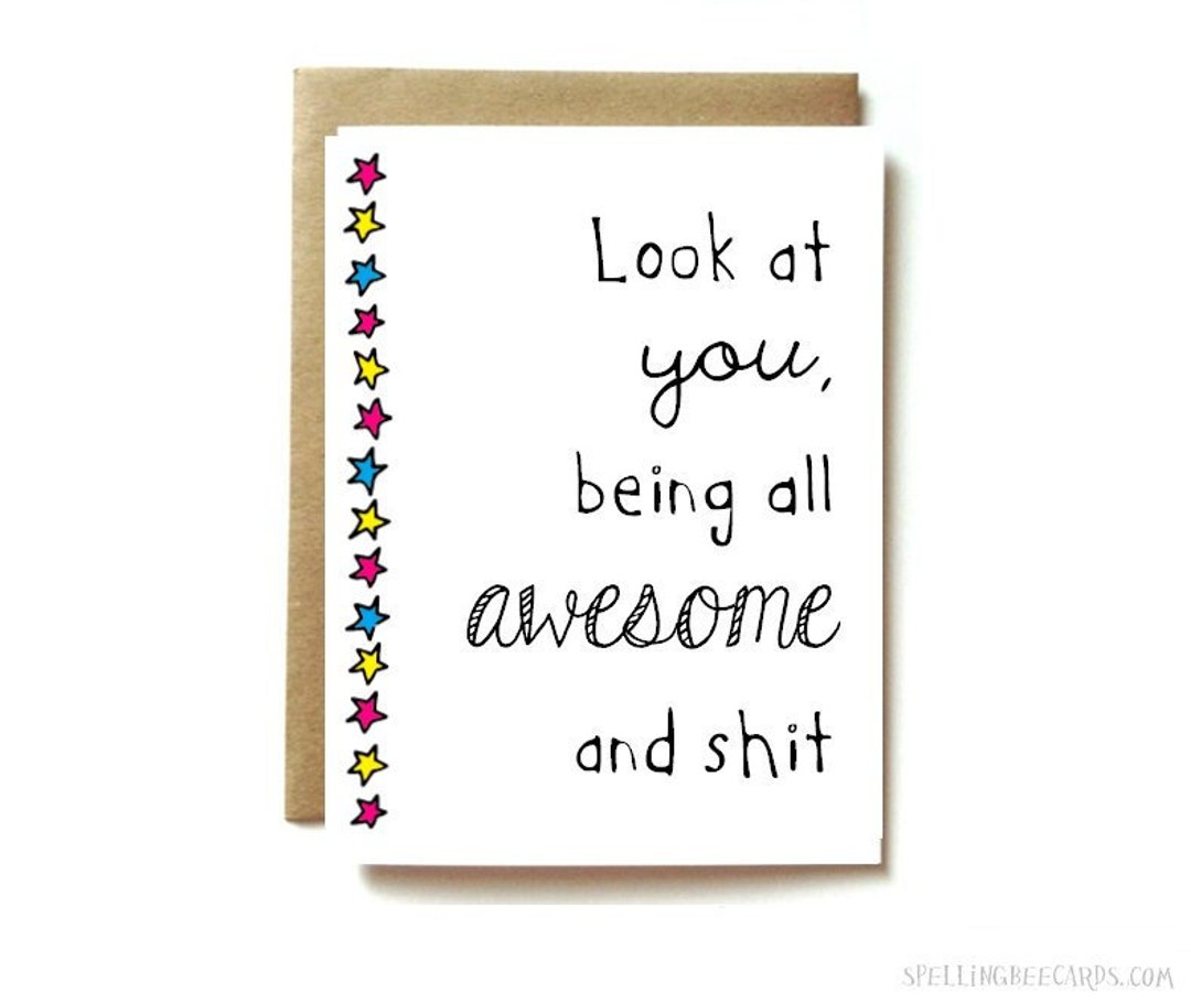 Funny Congratulations Card, 'look at You' Quote - Etsy