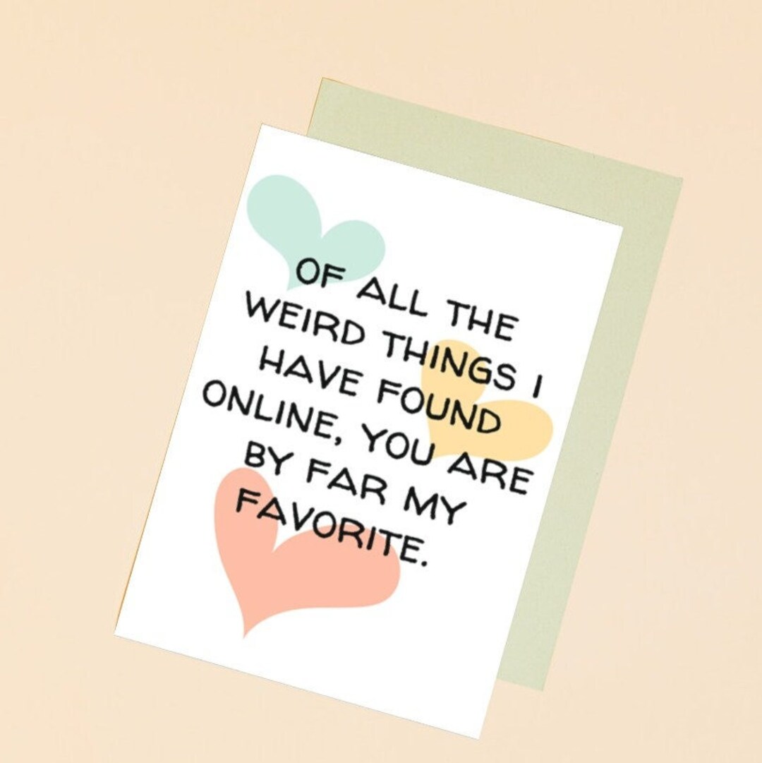 Love Anniversary Card Met Online Dating Card Tinder Hinge - Etsy