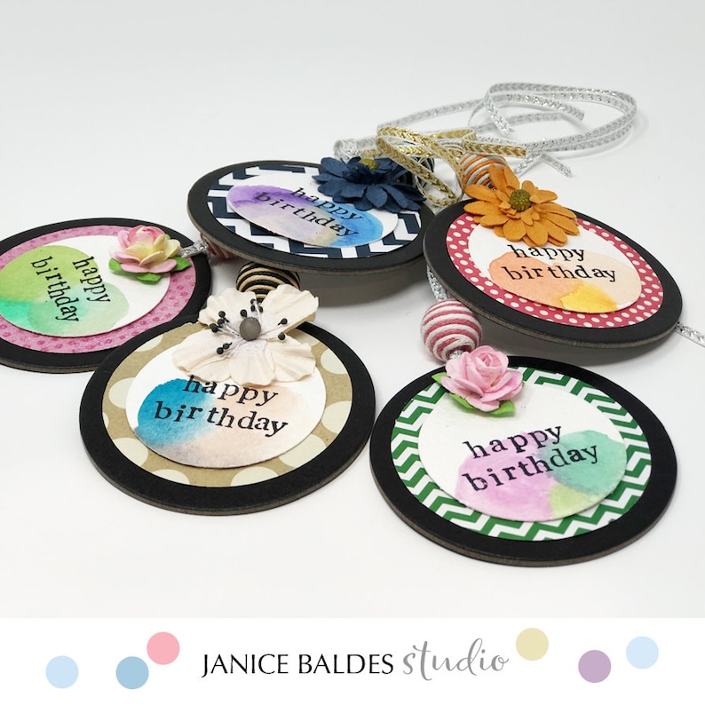 Cute Round Gift Tags | Happy Birthday | Pack of 6 | Unique + Special ...